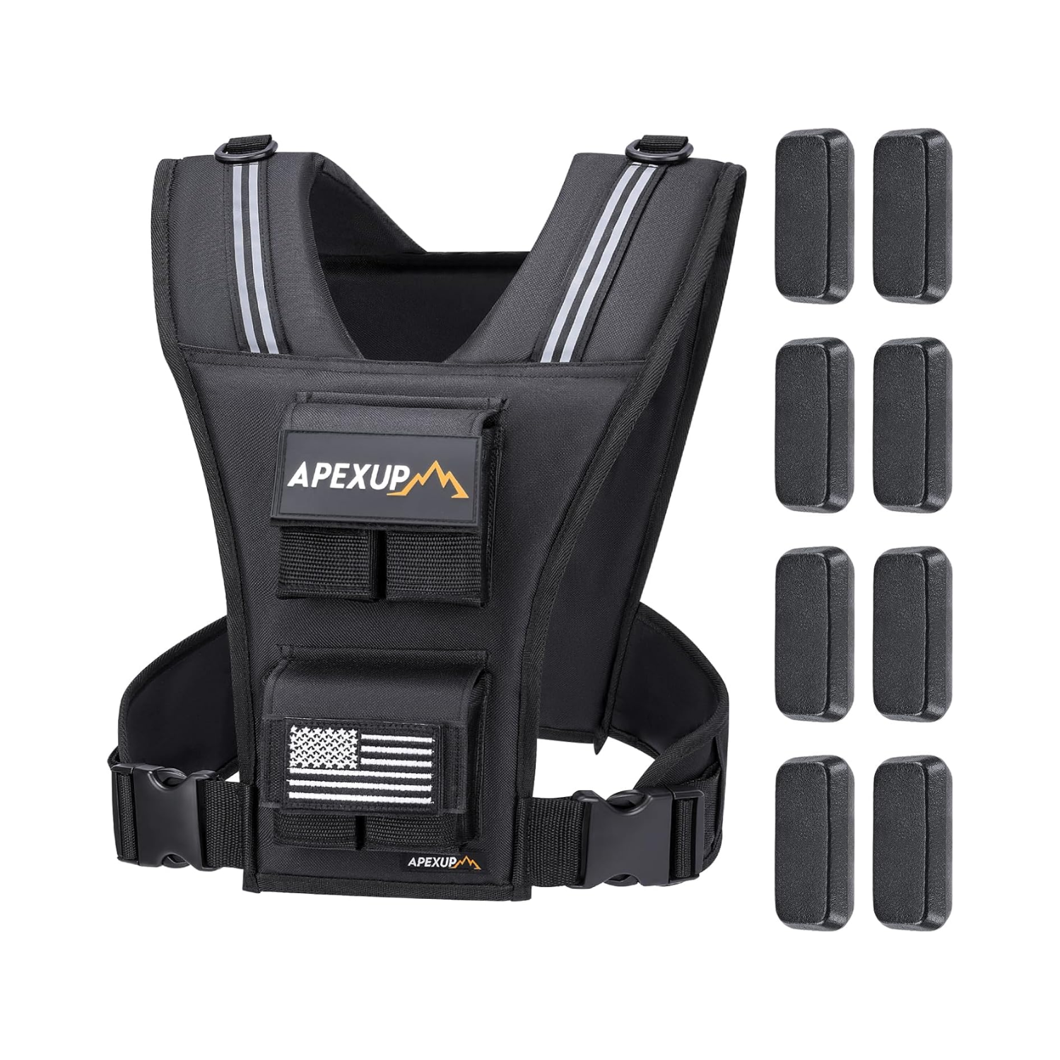 APEXUP Adjustable Weighted Vest with Reflective Stripe, Iron Weights ...