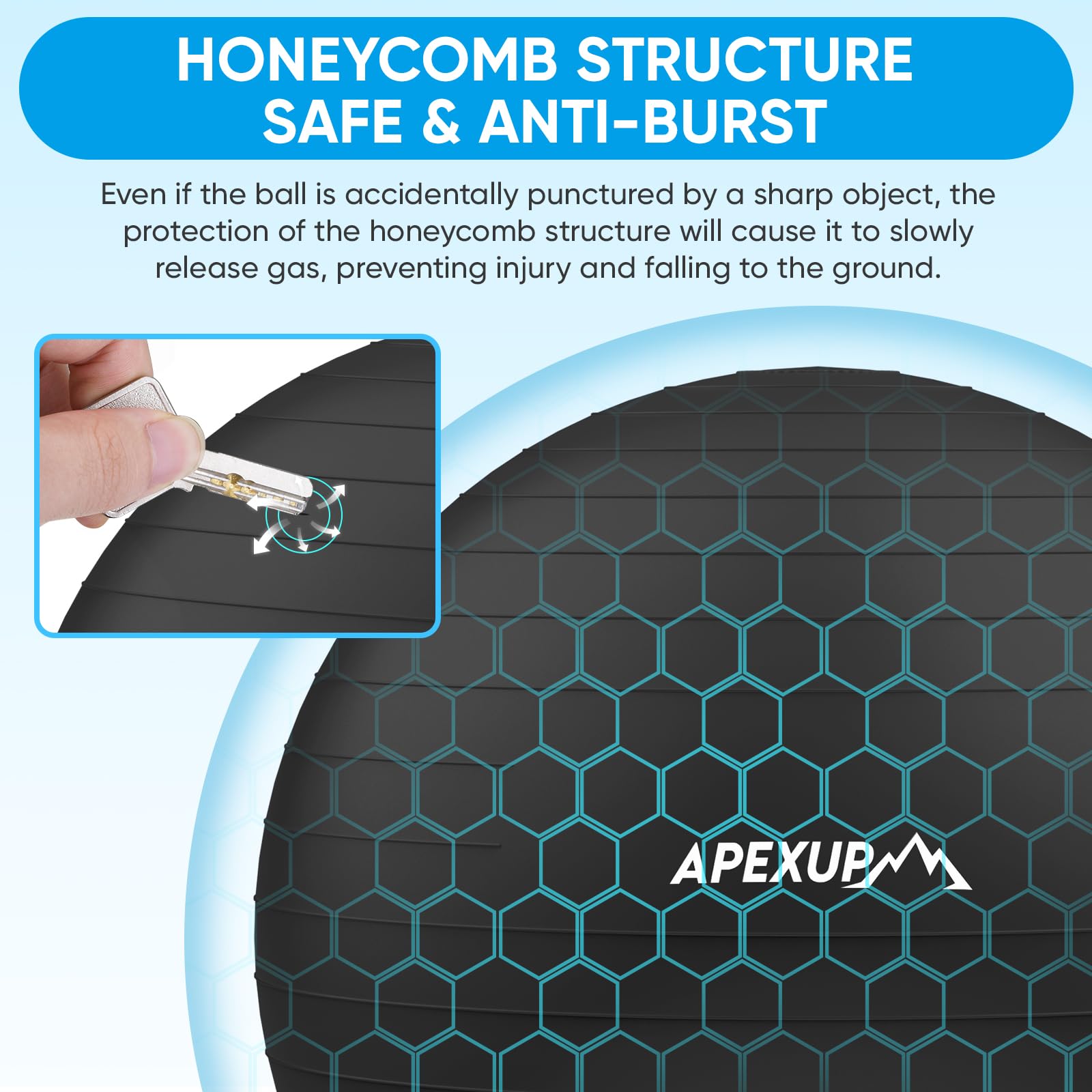 APEXUP Yoga Exercise Ball, Heavy Duty Large Gym Ball – APEXUP SHOP
