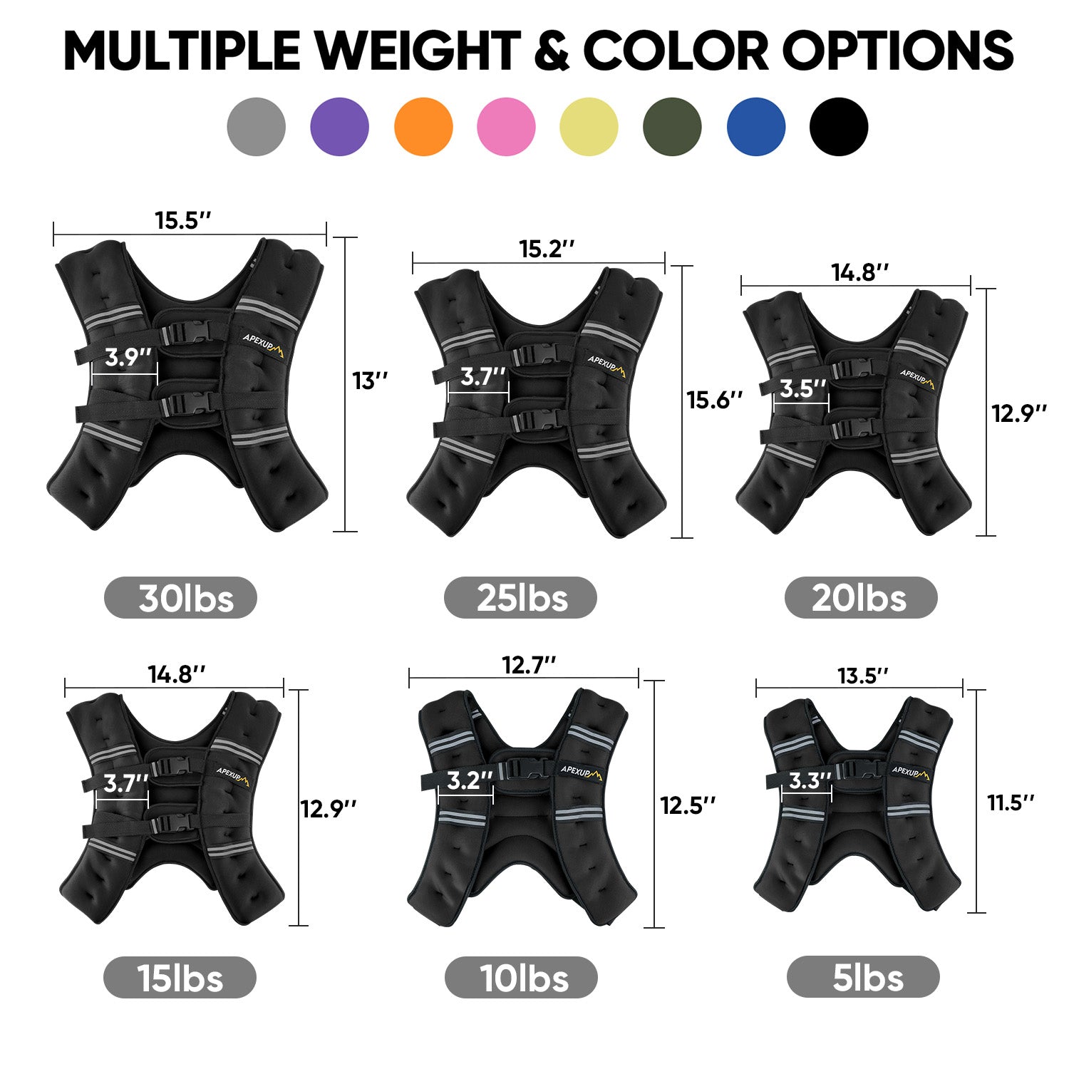 APEXUP Weighted Vest with Reflective Stripe – APEXUP SHOP
